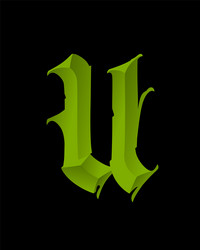 Letter u in gothic style alphabet the symbol Vector Image