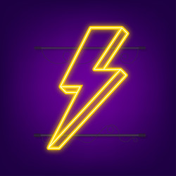 Lightning neon bolt in hands thunder Royalty Free Vector