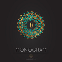 Modern monogram logo template Royalty Free Vector Image