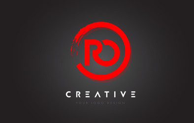 Ro r o brushed letter logo design with creative Vector Image