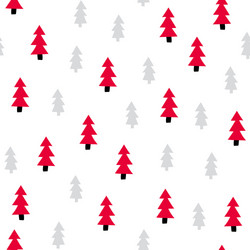 Seamless cute forest red trees pattern Royalty Free Vector