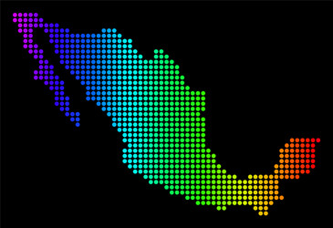 Spectrum pixel dotted mexico map Royalty Free Vector Image