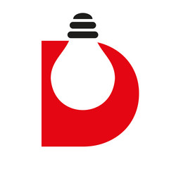 Letter d electric logo combine with electric bulb Vector Image