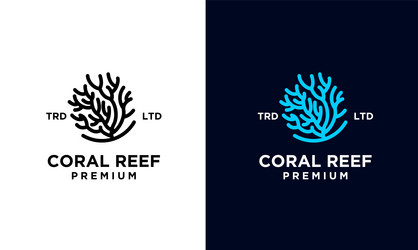 Coral reef logo design Royalty Free Vector Image