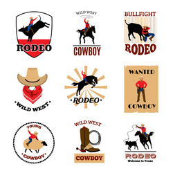 Set of wild west logos Royalty Free Vector Image