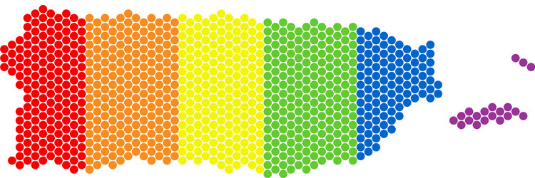 Pixel puerto rico map Royalty Free Vector Image