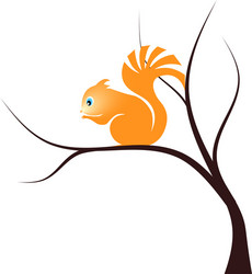 Squirrel on tree Royalty Free Vector Image - VectorStock