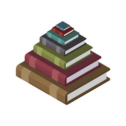3d hardcover book stack symbol knowledge Vector Image