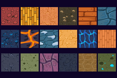 Pixel Art Stone & Tile Patterns Royalty Free Vector