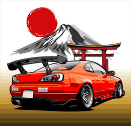 Jdm car template for graphic design Royalty Free Vector