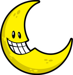 Moon smiling cartoon Royalty Free Vector Image