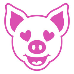 Pig wink head muzzle stroke Royalty Free Vector Image
