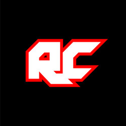 Rc logo r c design white letter rcr Royalty Free Vector