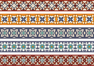Set seamless borders Royalty Free Vector Image