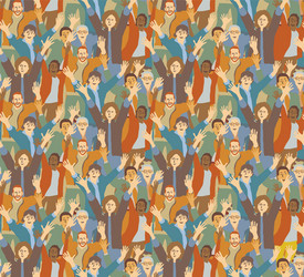 Sport run crowd people marathon seamless pattern Vector Image