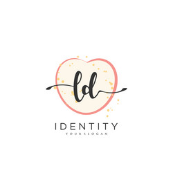 Dl handwriting logo of initial signature wedding Vector Image