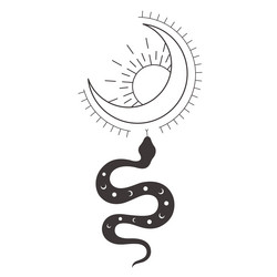 Line art design with crescent on the white Vector Image