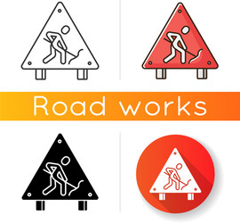 Road work ahead sign Royalty Free Vector Image