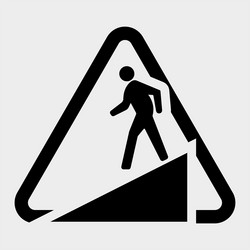 Warning high voltage floor sign on white Vector Image