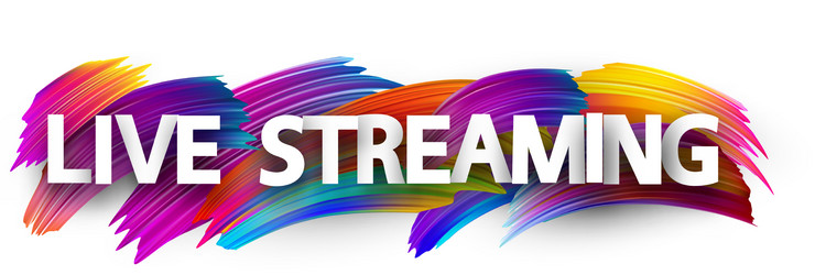 Stream sign over brush strokes background Vector Image