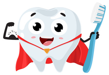 Cute healthy tooth cartoon character Royalty Free Vector