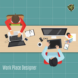 Modern workplace Royalty Free Vector Image - VectorStock