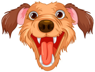 Dog smiling with open mouth and sharp teeth Vector Image