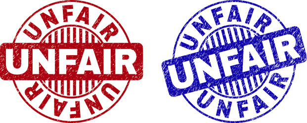 Unfair rubber stamp Royalty Free Vector Image - VectorStock
