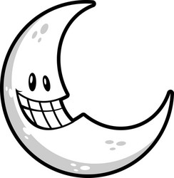 Moon smiling cartoon Royalty Free Vector Image