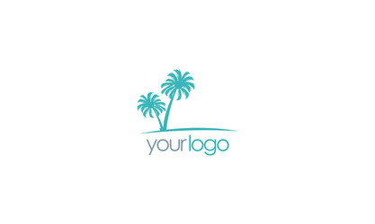 Palm tree icon tropic gold logo Royalty Free Vector Image