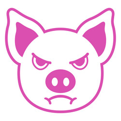 Sideways simple color stroke pig Royalty Free Vector Image