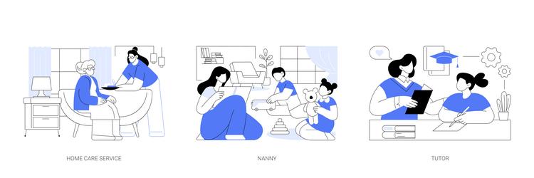 Caregiver services isolated cartoon Royalty Free Vector