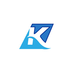Letter k logo with wave and water splash Vector Image
