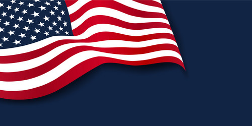 Waving american flag logo design Royalty Free Vector Image
