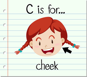 Smiling girl character holding flashcard Vector Image