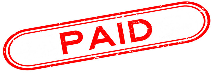Grunge red paid word rubber seal stamp on white Vector Image