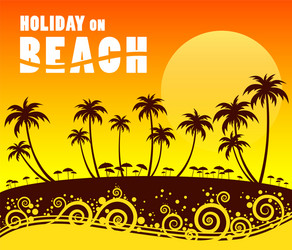Sunset beach Royalty Free Vector Image - VectorStock
