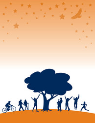 Outdoor Fun with Trees Royalty Free Vector Image