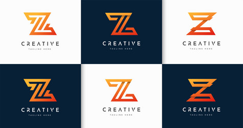 Set of creative letter z monogram style logo Vector Image