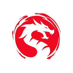 Abstract dragon face head logo Royalty Free Vector Image