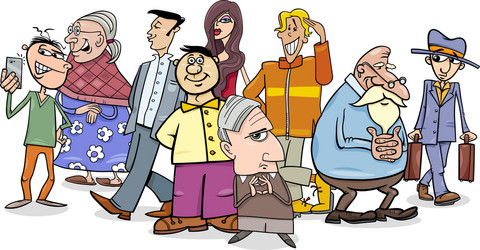 Cartoon Crowd People Vector Images (over 17,000)