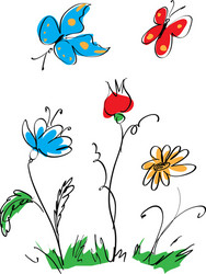 Flock multicolor butterflies Royalty Free Vector Image