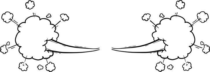 Hand drawn angry smoke elements stressed emotion Vector Image