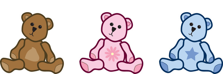 Set of three different bears Royalty Free Vector Image