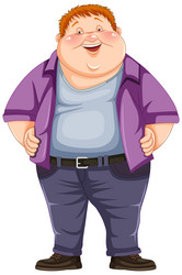 Fat male cartoon character Royalty Free Vector Image