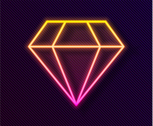 Diamond neon sign icon Royalty Free Vector Image