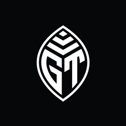 Gt logo monogram design template Royalty Free Vector Image