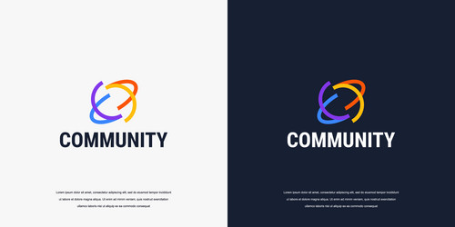 Digital community logo circle logo Royalty Free Vector Image