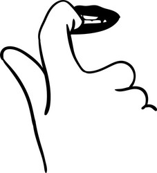 Nail biting Royalty Free Vector Image - VectorStock