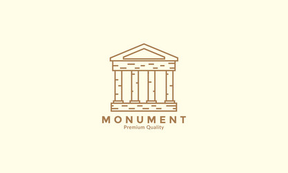 Hipster monument temple logo design Royalty Free Vector